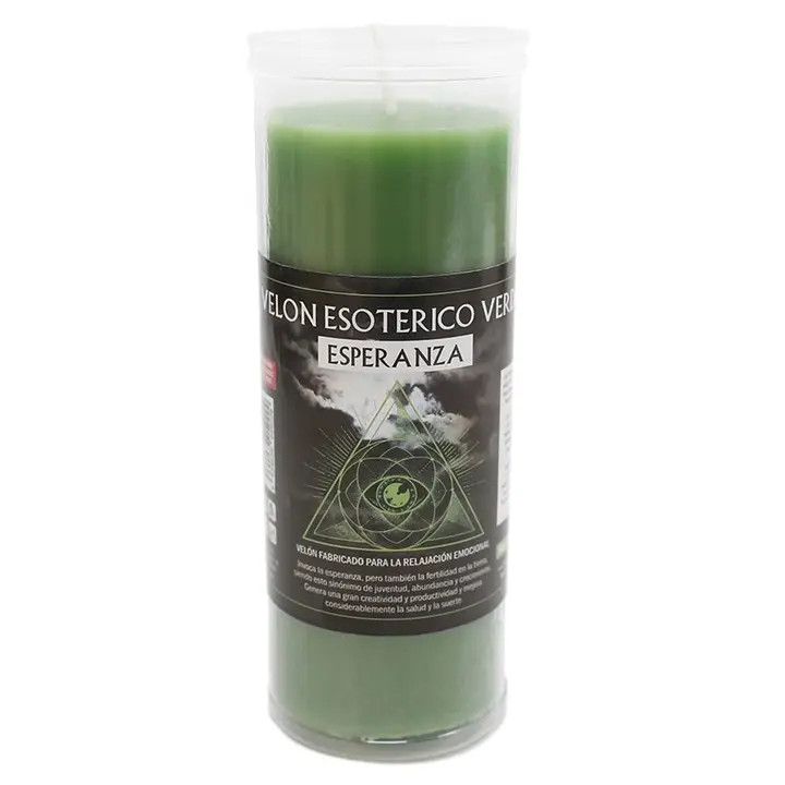 Velón Esotérico - Verde (Esperanza) - Salamandra Mágica - Tienda esotérica