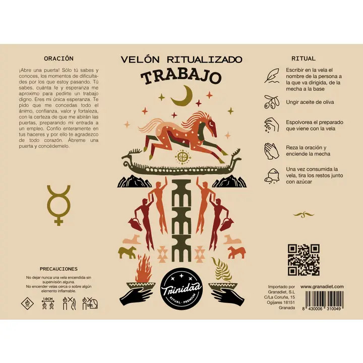 Velón Ritualizado - Trabajo - Salamandra Mágica - Tienda esotérica