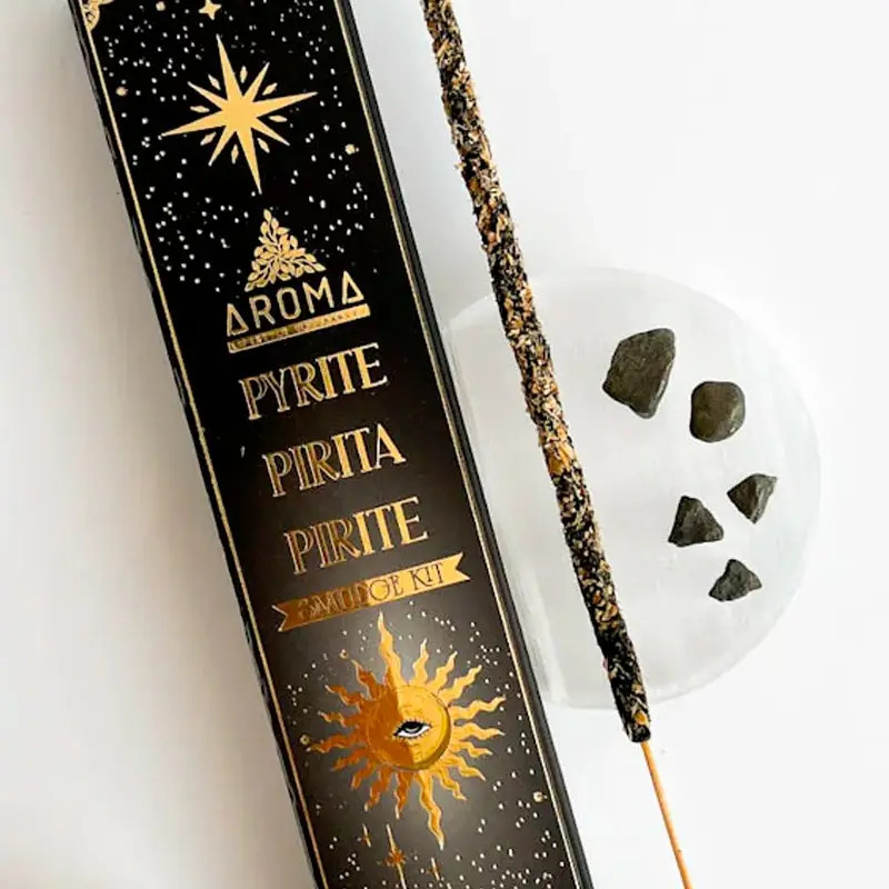 Incienso Aroma - Cristal Pirita - Salamandra Mágica - Tienda esotérica